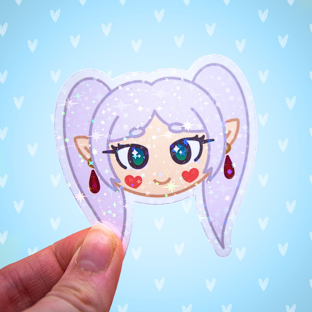 Frieren Holographic Sticker Cute Kawaii Chibi Gift Anime Frieren Beyond ...