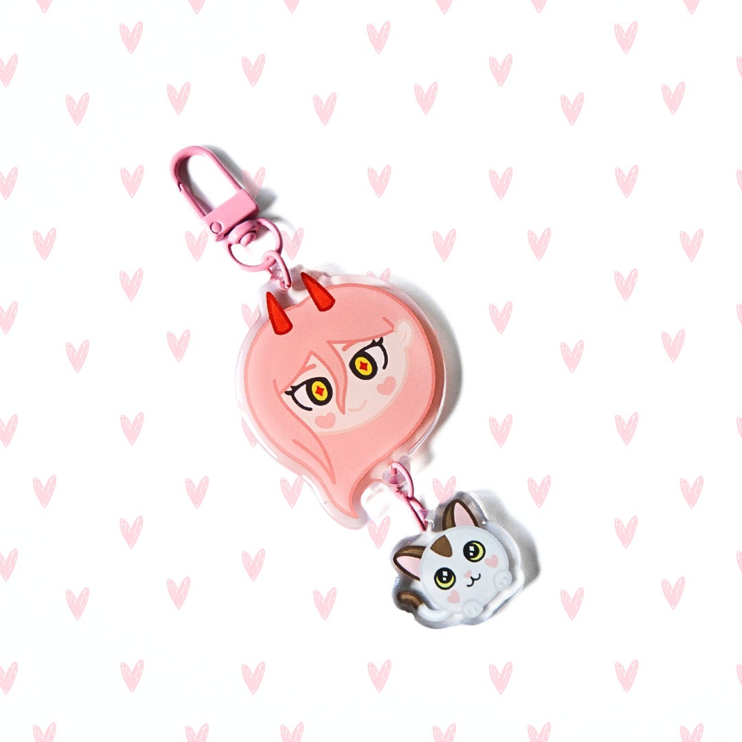 Power Keychain | Cute | Kawaii | Chibi | Gift | CSM | Chainsaw Man ...