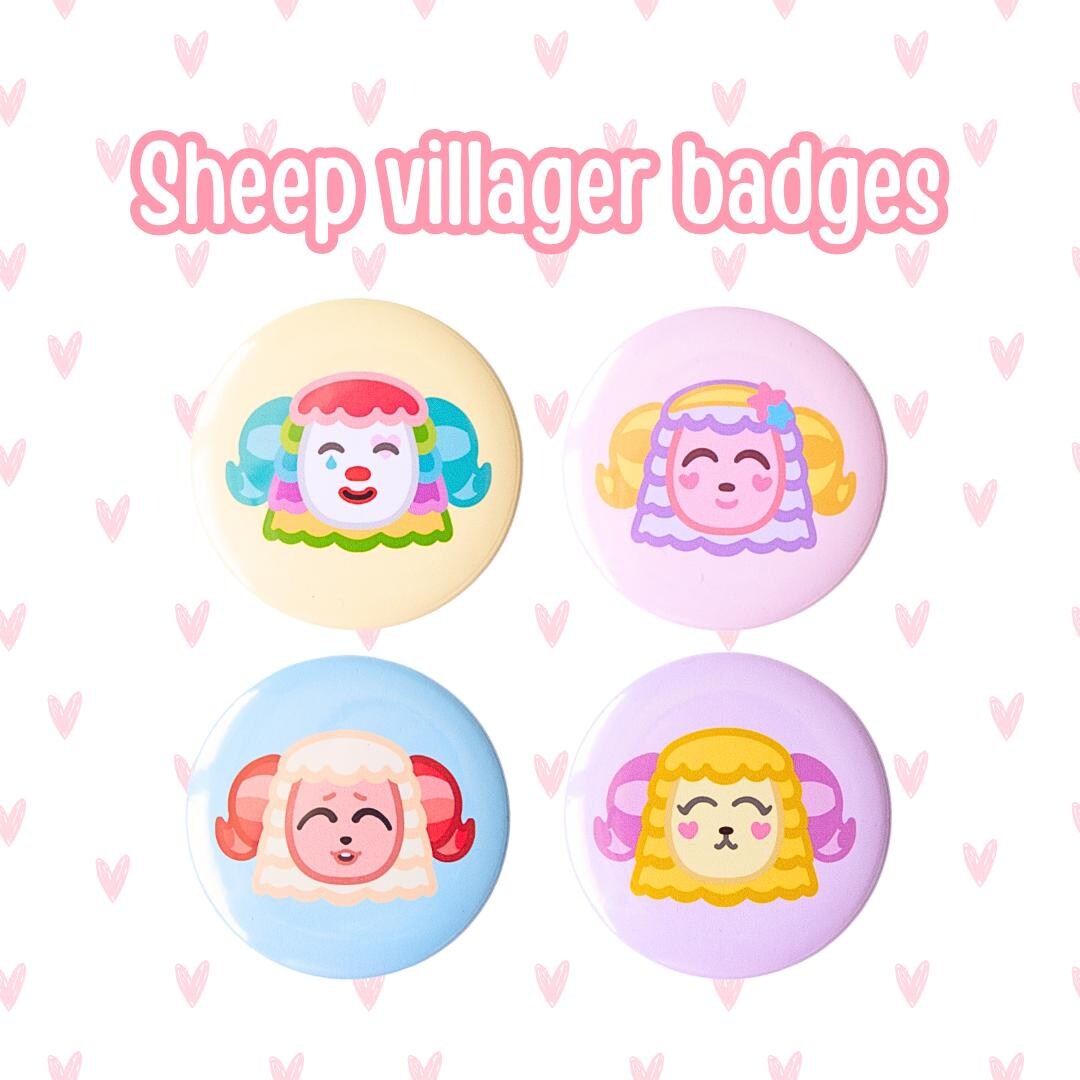 Sheep Villager Buttons Pietro Dom Etoile Willow Animal Crossing ACNH ...