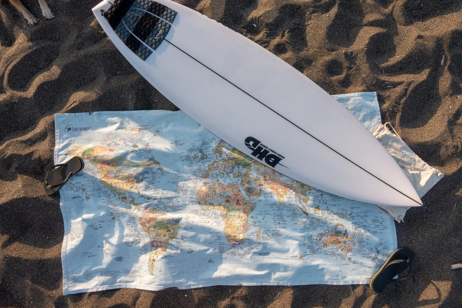 Surftrip Map Towel - Awesome Maps World Map Beach Towel for Surfers ...