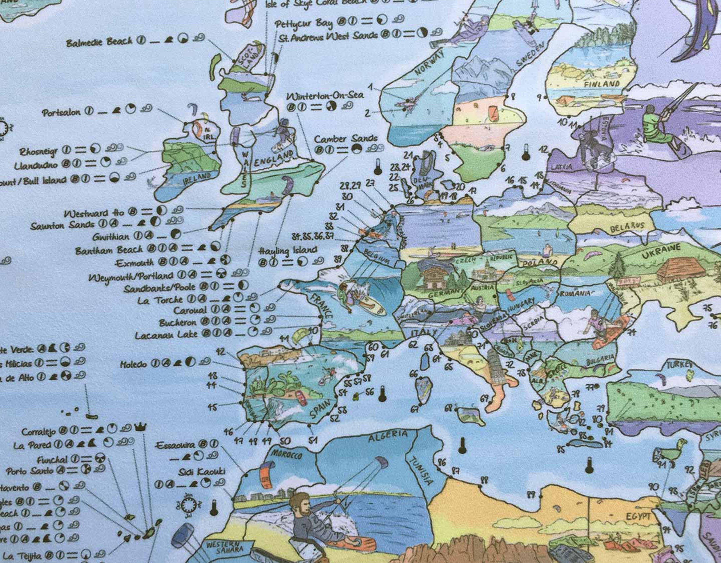 Kitesurf Map Towel Awesome Map World Map Beach Towel for Kitesurfers ...