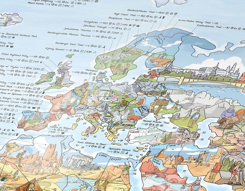 Hiking Map Awesome Maps World Map Print for Hikers the - Etsy