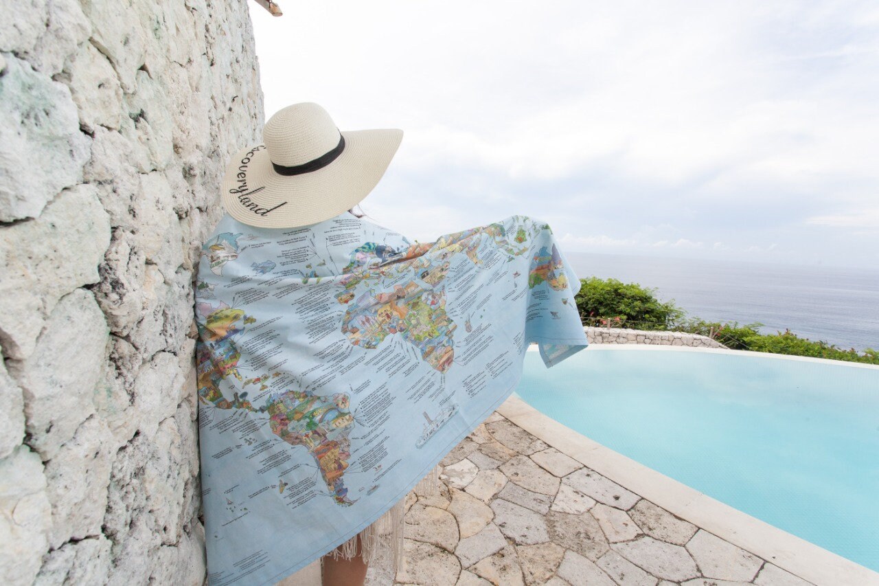 Bucketlist Map Towel Awesome Maps Adventure World Map Beach - Etsy UK