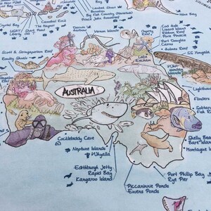 Dive Map Roll Down Canvas - Awesome Map World Map for Scuba Diving ...