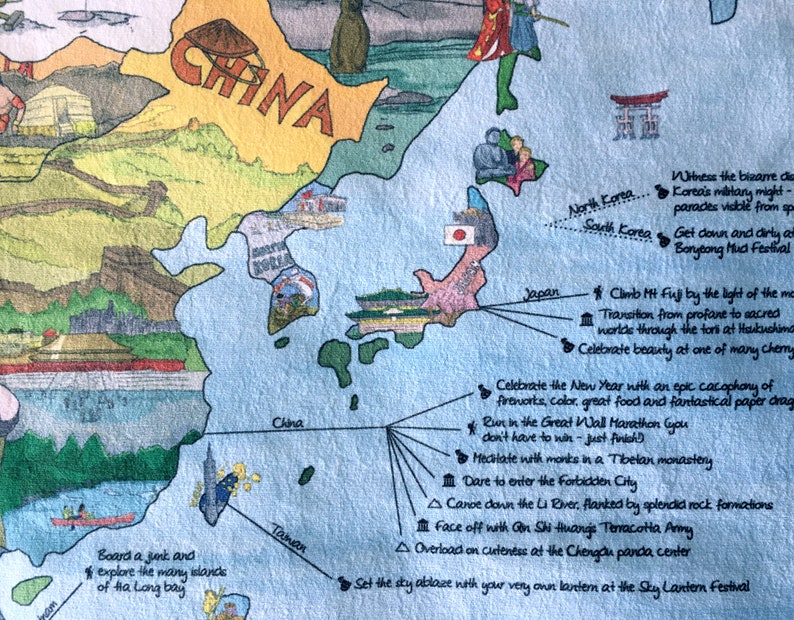 Bucketlist Map Towel - Awesome Maps Adventure World Map Beach Towel ...