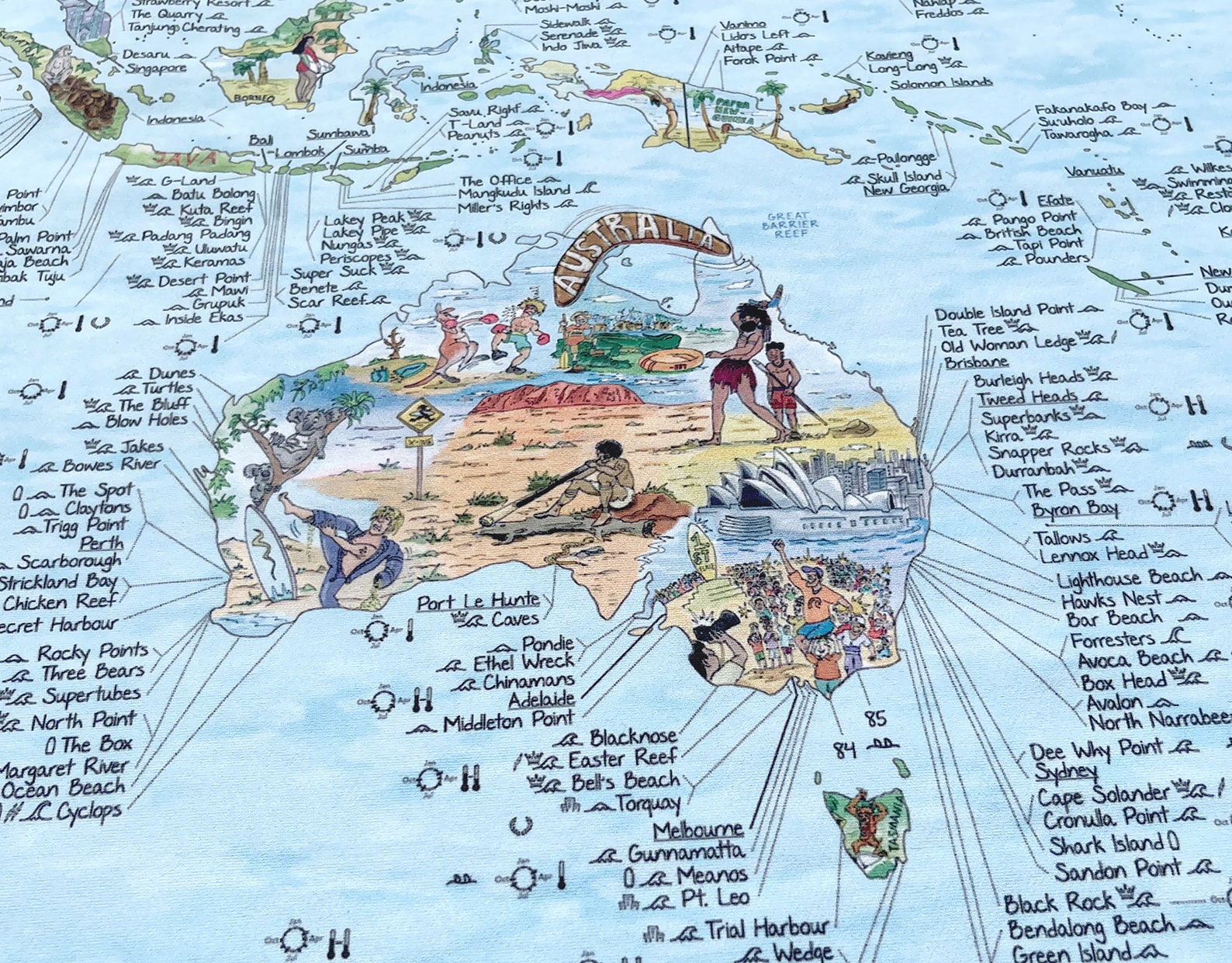 Surftrip Map Towel - Awesome Maps World Map Beach Towel for Surfers ...