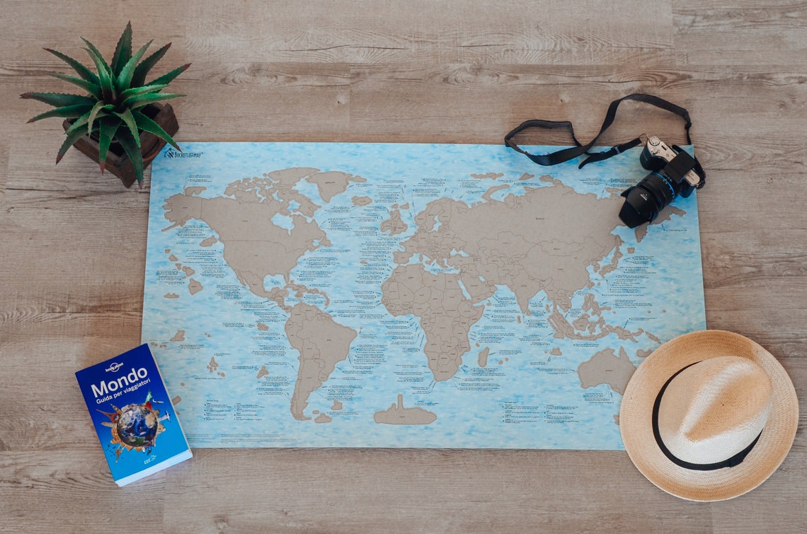 Bucketlist Map Adventure World Scratch Map Poster for Travellers ...