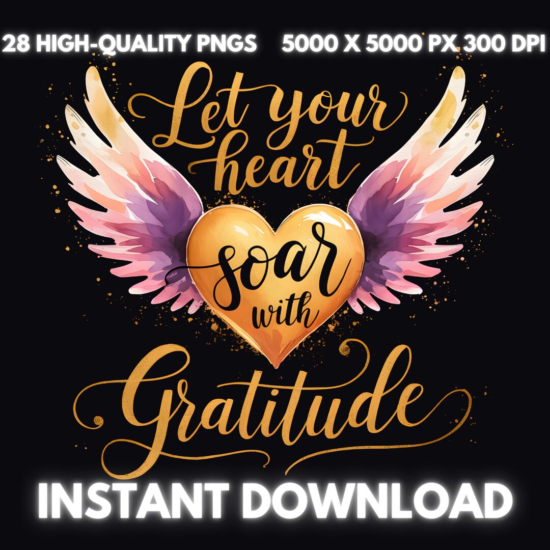 Gratitude Journal Stickers, Printable Watercolor Clipart, Positive ...