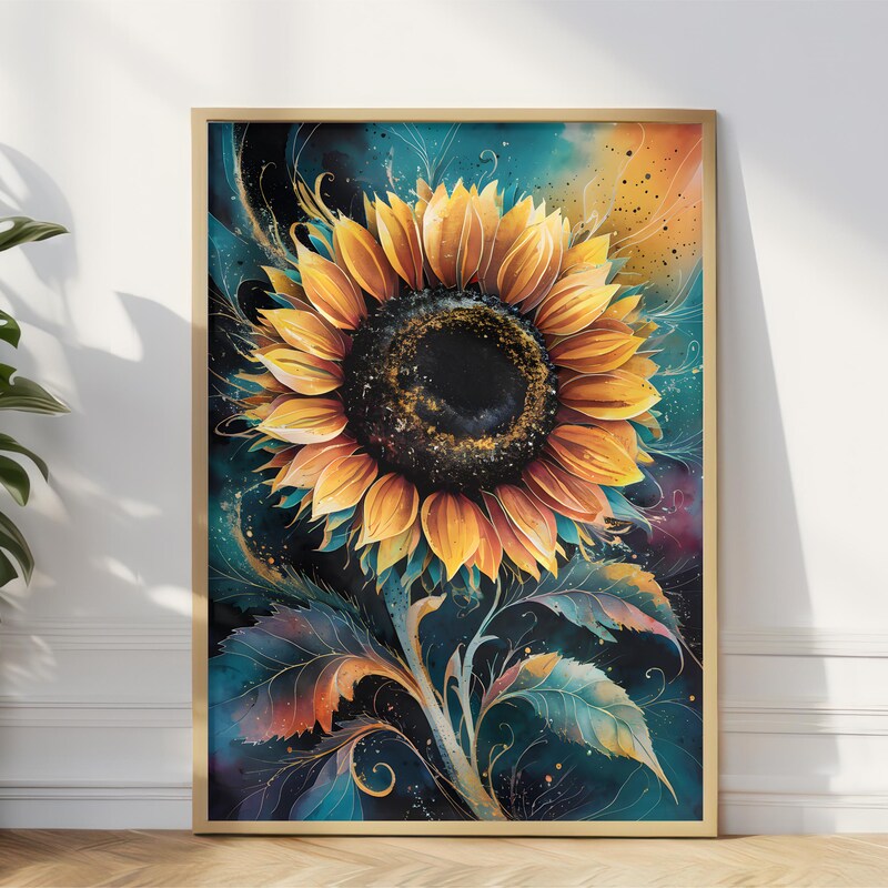 Abstract Sunflower - Etsy