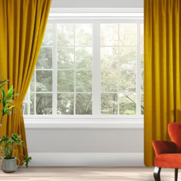 Mustard Curtains - Etsy