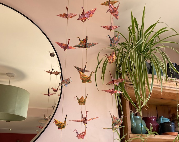 Origami Crane Mobile | Beautiful Warm Jewel Tones Japanese Washi ...