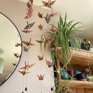 Origami Crane Mobile | Beautiful Warm Jewel Tones Japanese Washi ...