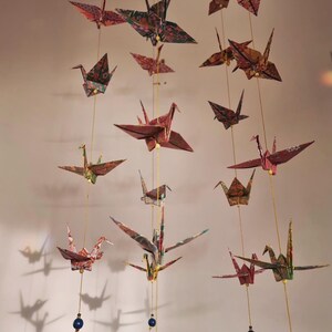 Origami Crane Mobile | Beautiful Warm Jewel Tones Japanese Washi ...