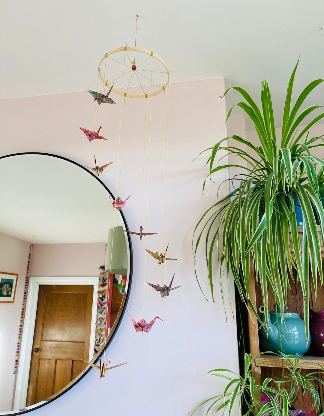 Origami Crane Mobile | A Swirl of Beautiful Warm Jewel Tones | Japanese ...