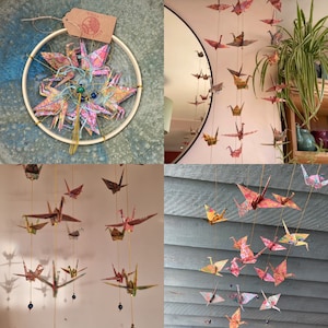 Origami Crane Mobile | Beautiful Warm Jewel Tones Japanese Washi ...