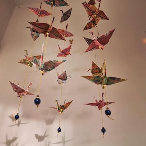 Origami Crane Mobile | Beautiful Warm Jewel Tones Japanese Washi ...