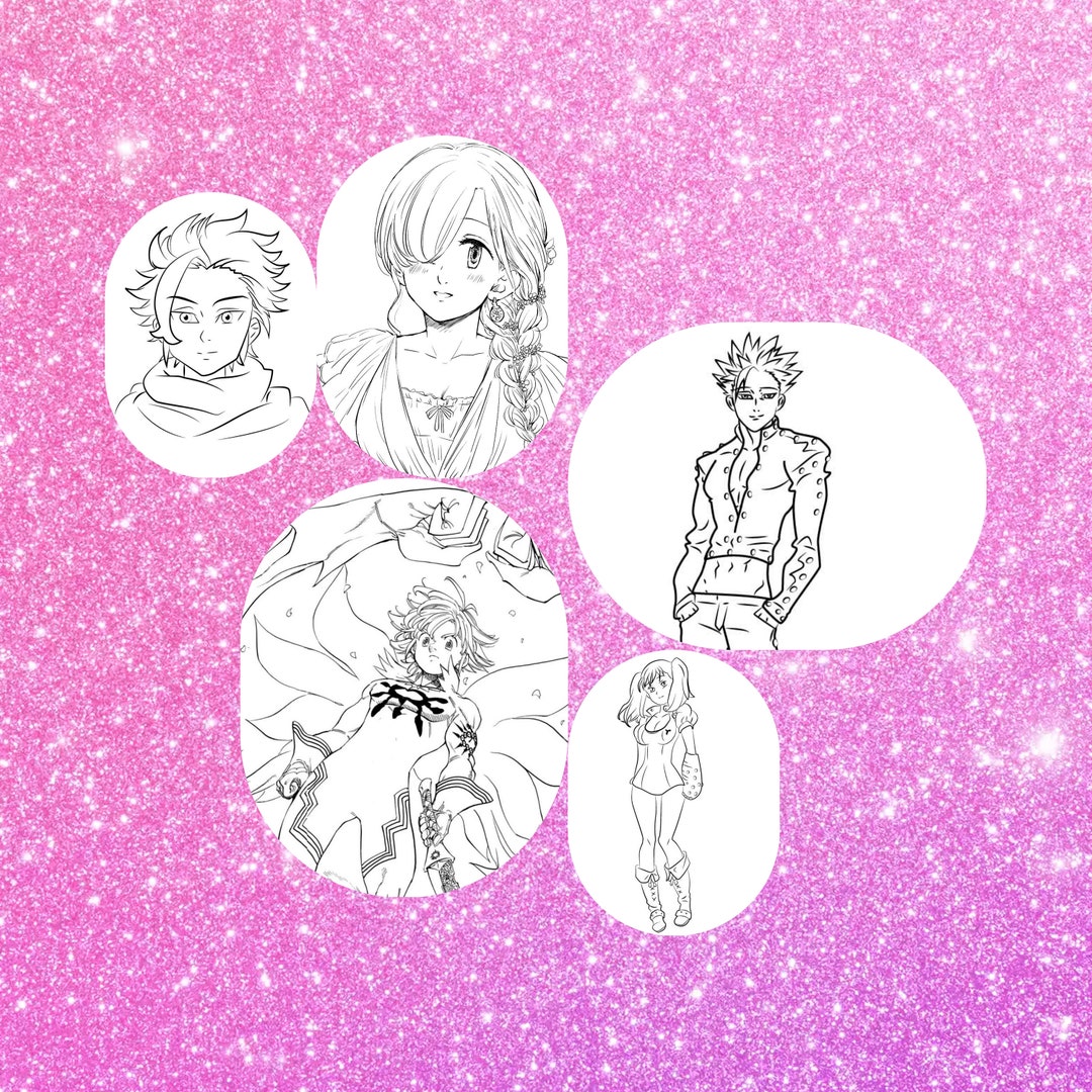 Printed Seven Deadly Sins Colouring Pages, Buy One and Get 5 Stickers ...