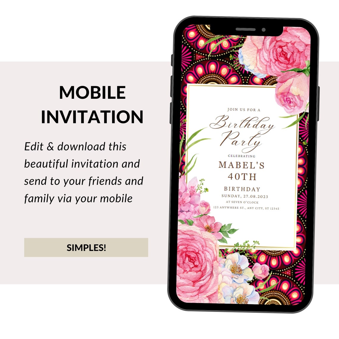 Modern African Birthday Invitation Template | Mobile Invitation ...