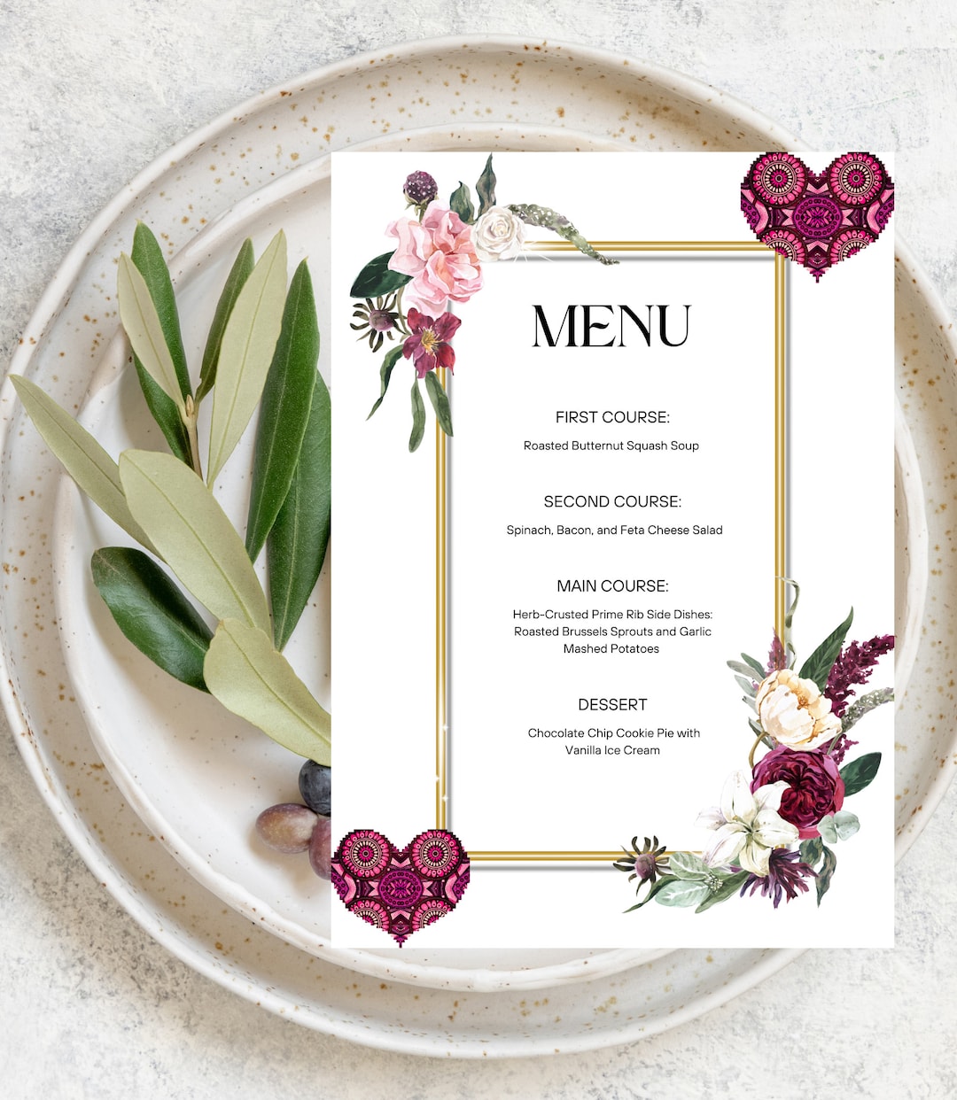 Modern African Birthday Menu Wedding Menu Winter Wedding Menu Card ...