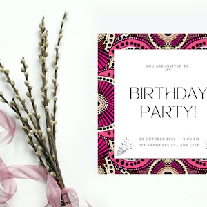 Elegant African Birthday Invitation Template | Mobile Invitation ...
