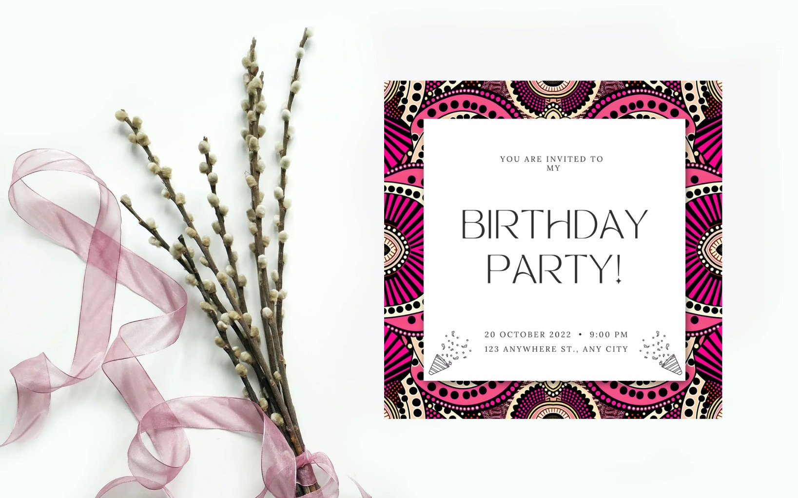 Elegant African Birthday Invitation Template | Mobile Invitation ...