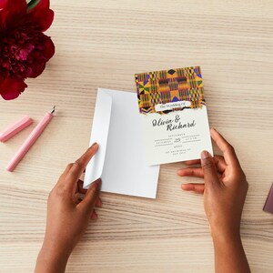 Modern Ghana Wedding Invitation Template, Minimalist Elegant African ...