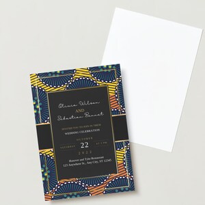 African Ankara Wedding Invitation Template | Nigerian Theme Wedding ...