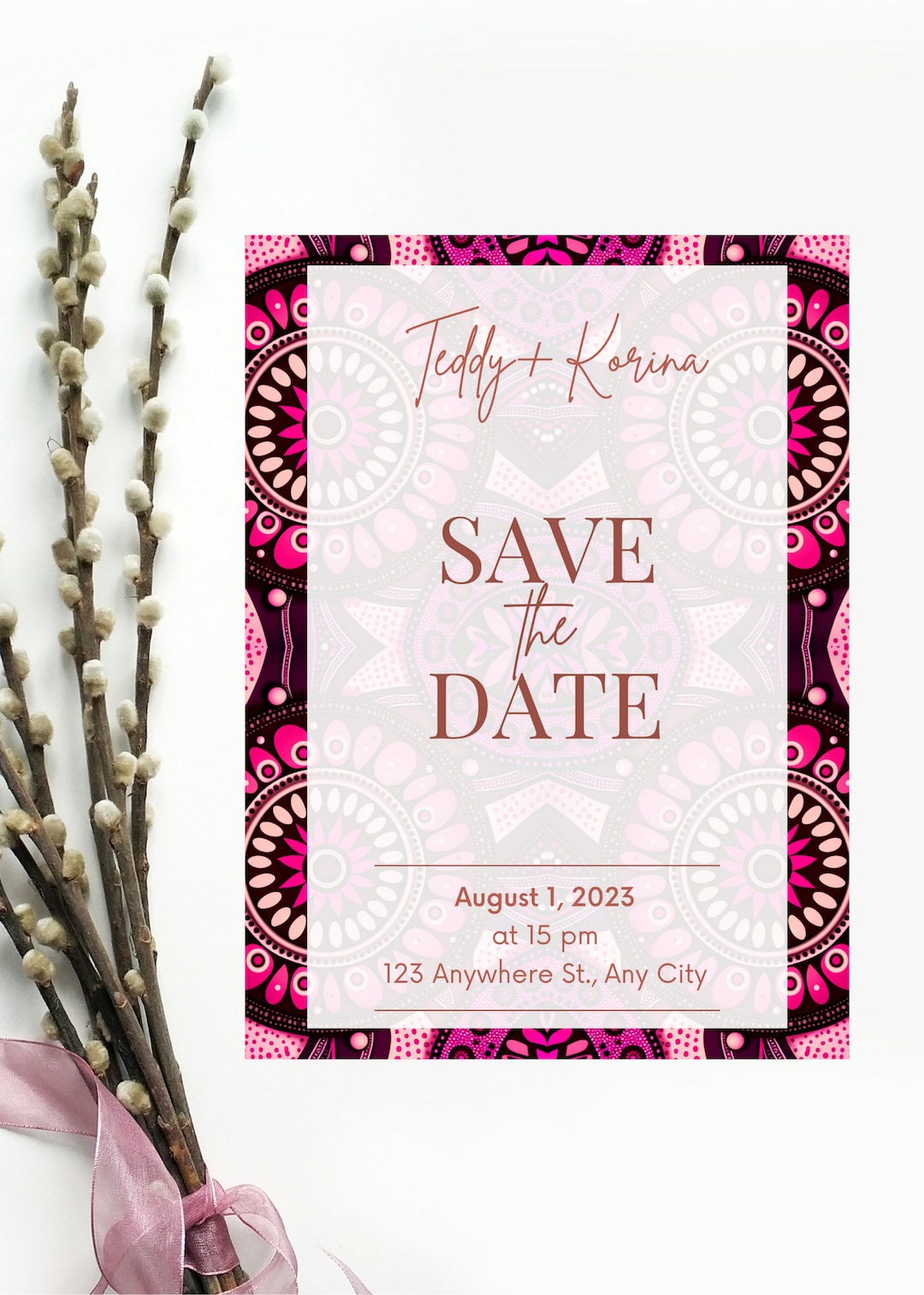 Wedding Save the Date Invite | African Themed Save the Date ...