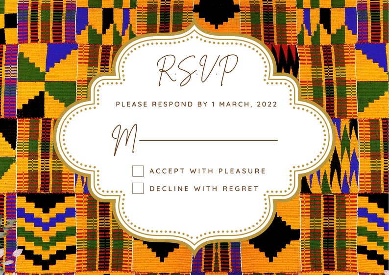 Ghanaian Wedding Invitation Bundle | Save the Date | RSVP | Thank You ...