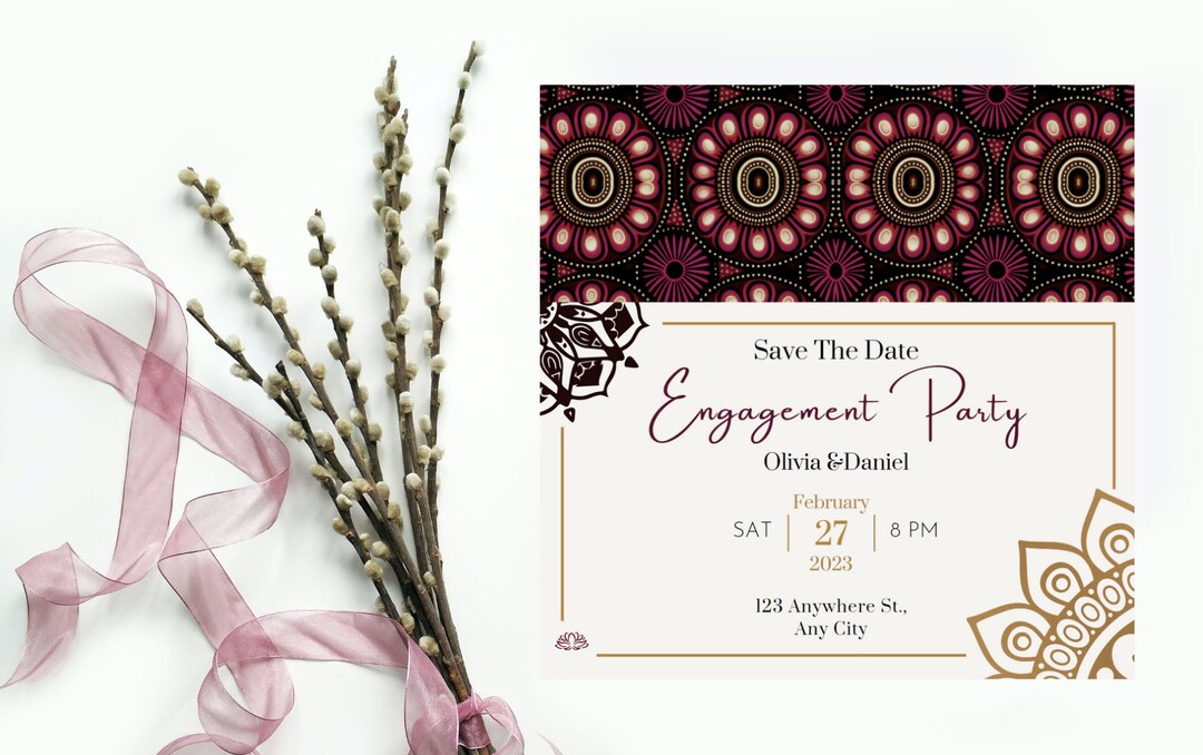 Nigerian Engagement Invitation | African Ankara Save the Date ...