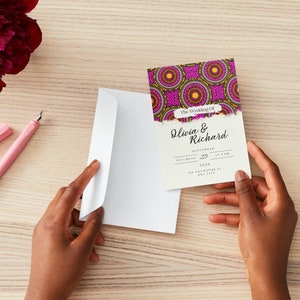 Minimalist African Wedding Invitation Template | Aesthetic Save the ...