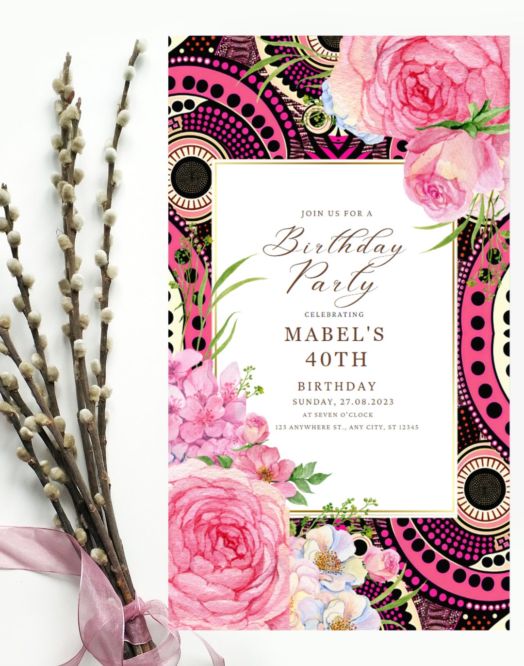 Luxury African Birthday Invitation Template | Mobile Invitation ...