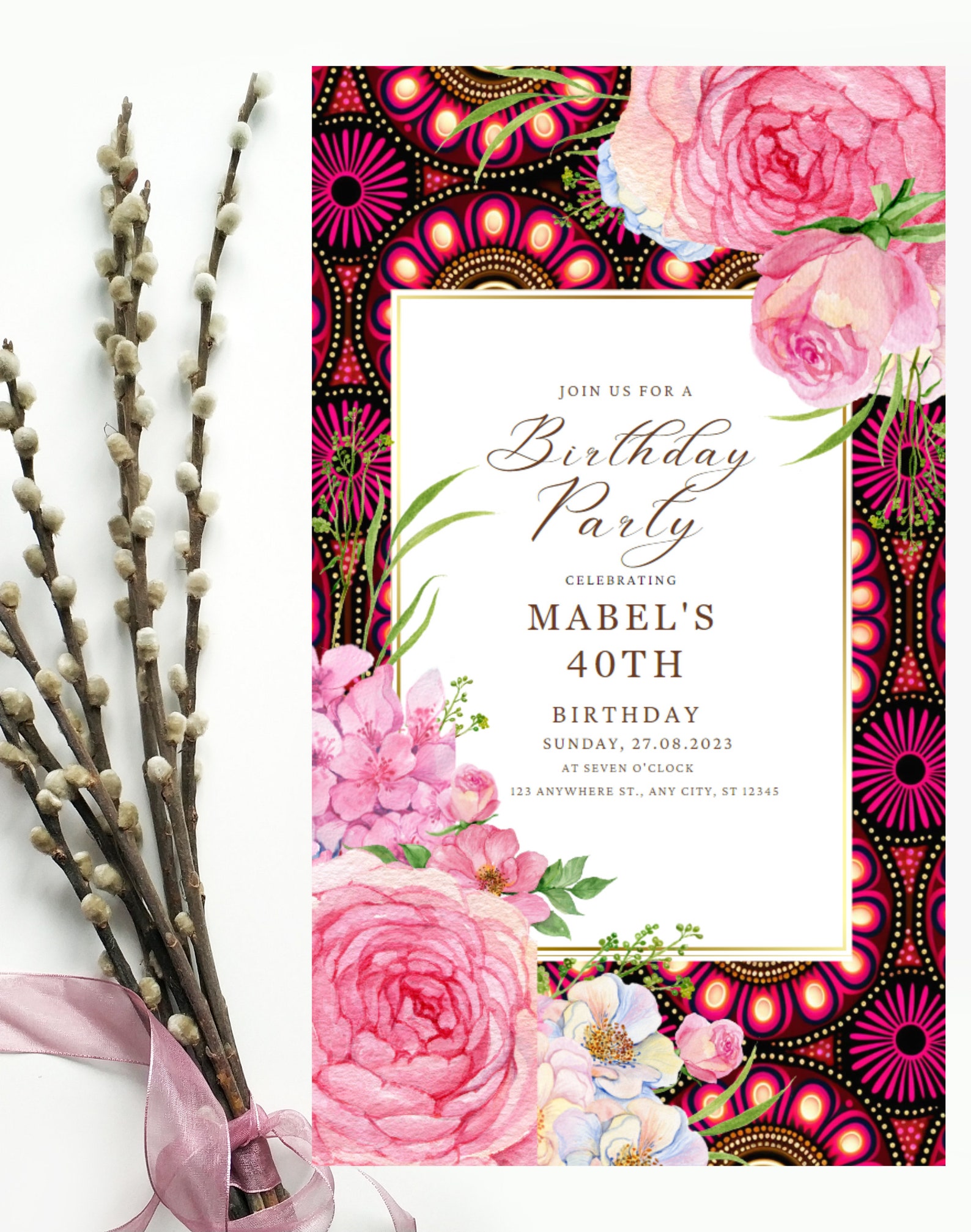 Modern African Birthday Invitation Template | Mobile Invitation ...