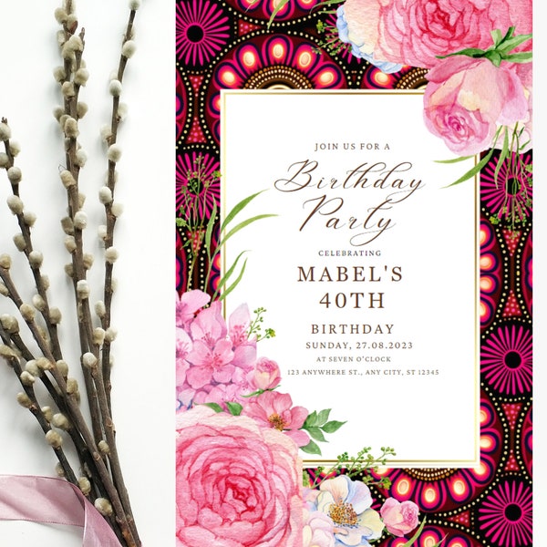 African Digital Birthday Invitation - Etsy