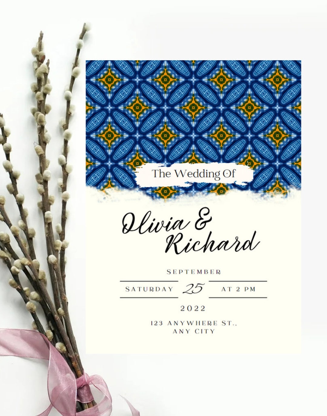 African Ankara Wedding Invitation Template | Nigerian Theme Wedding ...