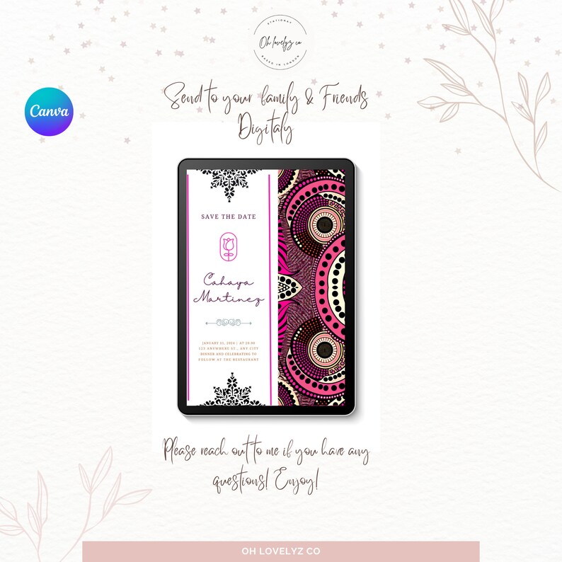 Elegant African Save the Date | Traditional Wedding Card | Custom ...