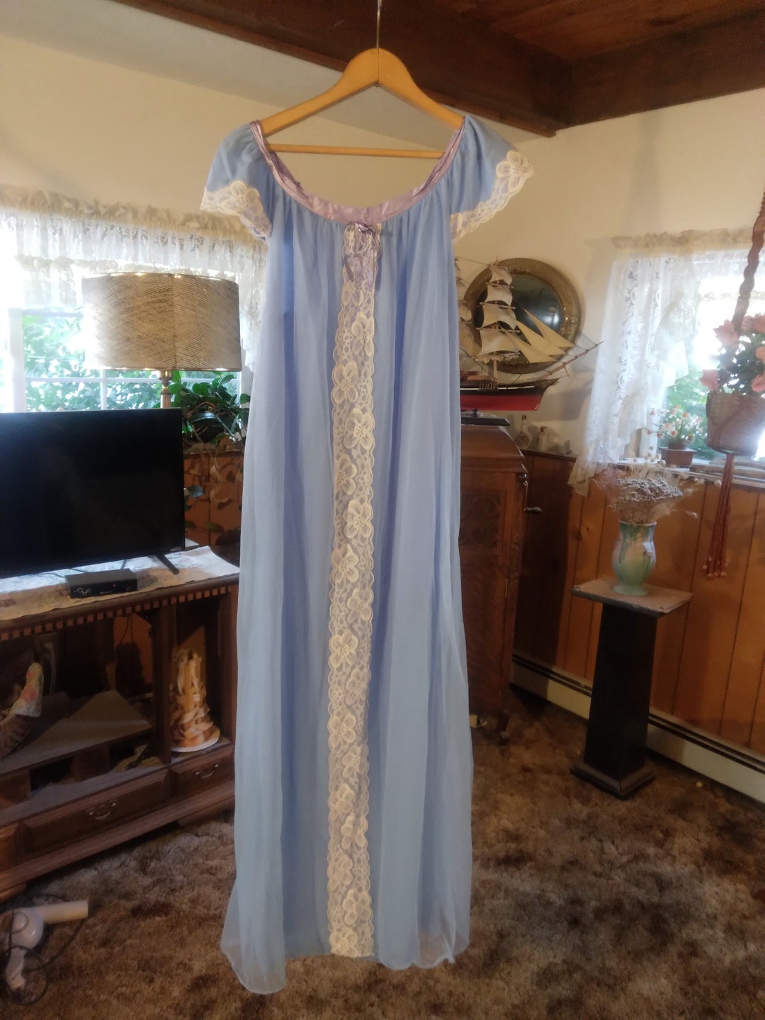 Vintage Chiffon Nightgown - Etsy