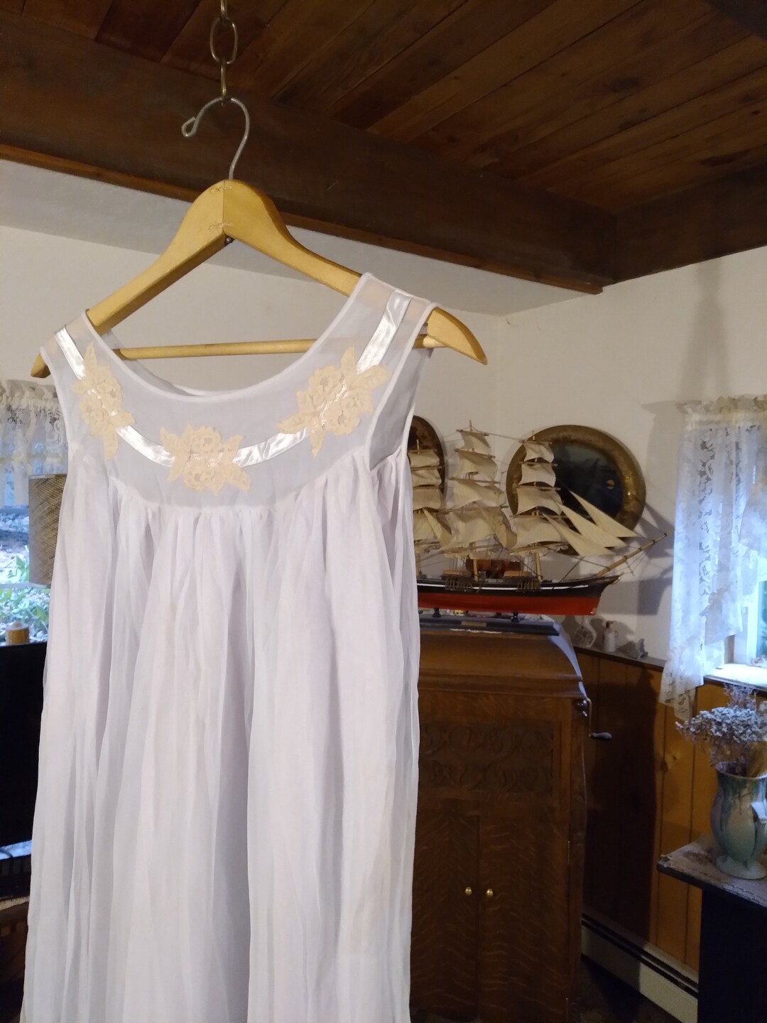 Vintage Chiffon Nightgown - Etsy