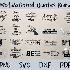 20 Motivational Quote Bundle SVG, Self Love SVG, Daily Motivation SVG ...