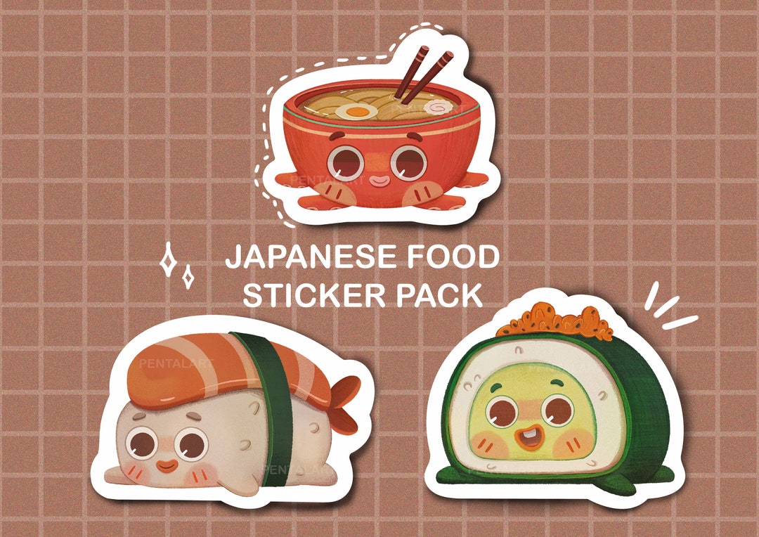 Maki Sticker | Ramen Sticker | Niguiri Sticker Kawaii Food Sticker for ...