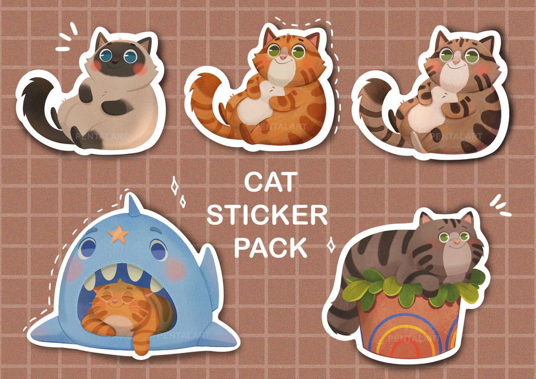 Kawaii Cute Cat Sticker Pack Boullet Journal - Etsy