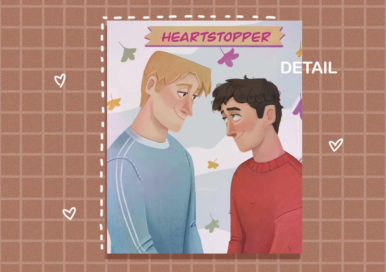 Nick and Charlie Heartstopper Poster, Heart Stopper Drawings - Etsy