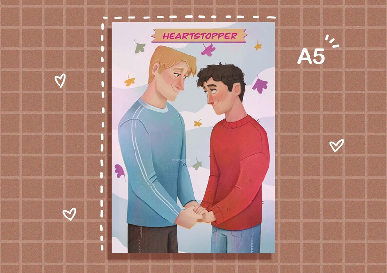 Nick and Charlie Heartstopper Poster, Heart Stopper Drawings - Etsy