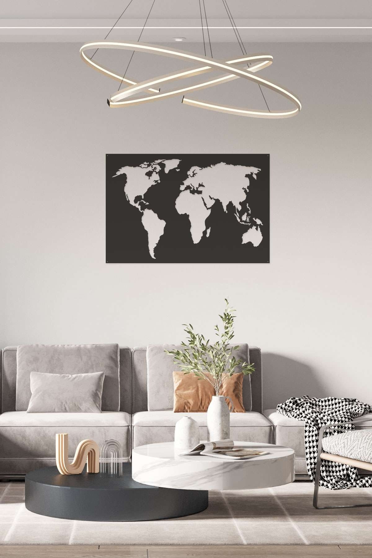 World Map Wall Table,world Map Mdf Decor,world Map Decor,home ...