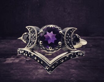 Triple Moon Ring | Etsy