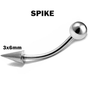 Titanium Vertical Lip Labret, Spike Lip Piercing Comes in Long Spike ...