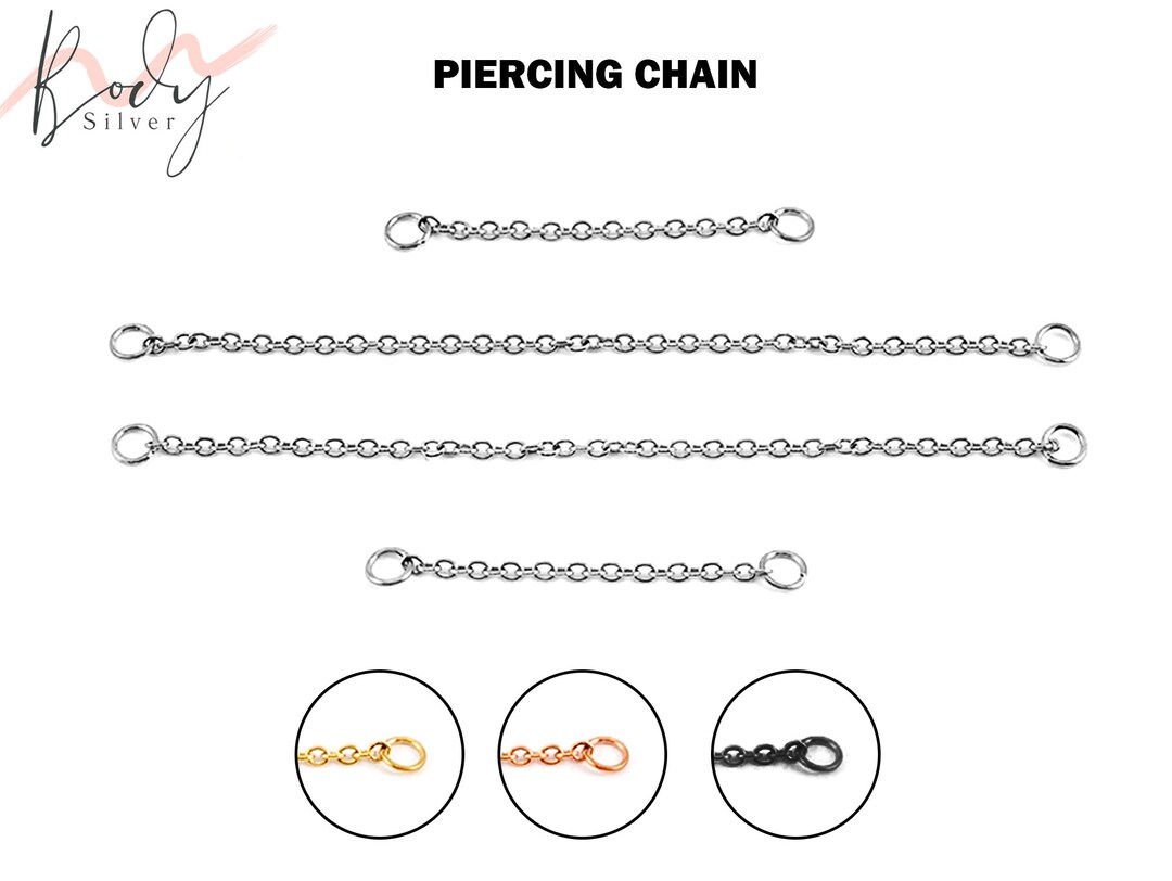 Piercing Chains, Connector Chain for Body Piercing Jewelry Nasallang ...
