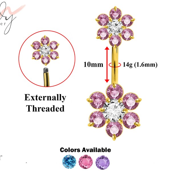 Flower Belly Ring - Etsy