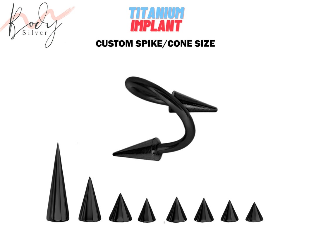 Black Spike Lip Ring, Lip Jewelry 16G 14G Titanium Spiral Body Piercing ...