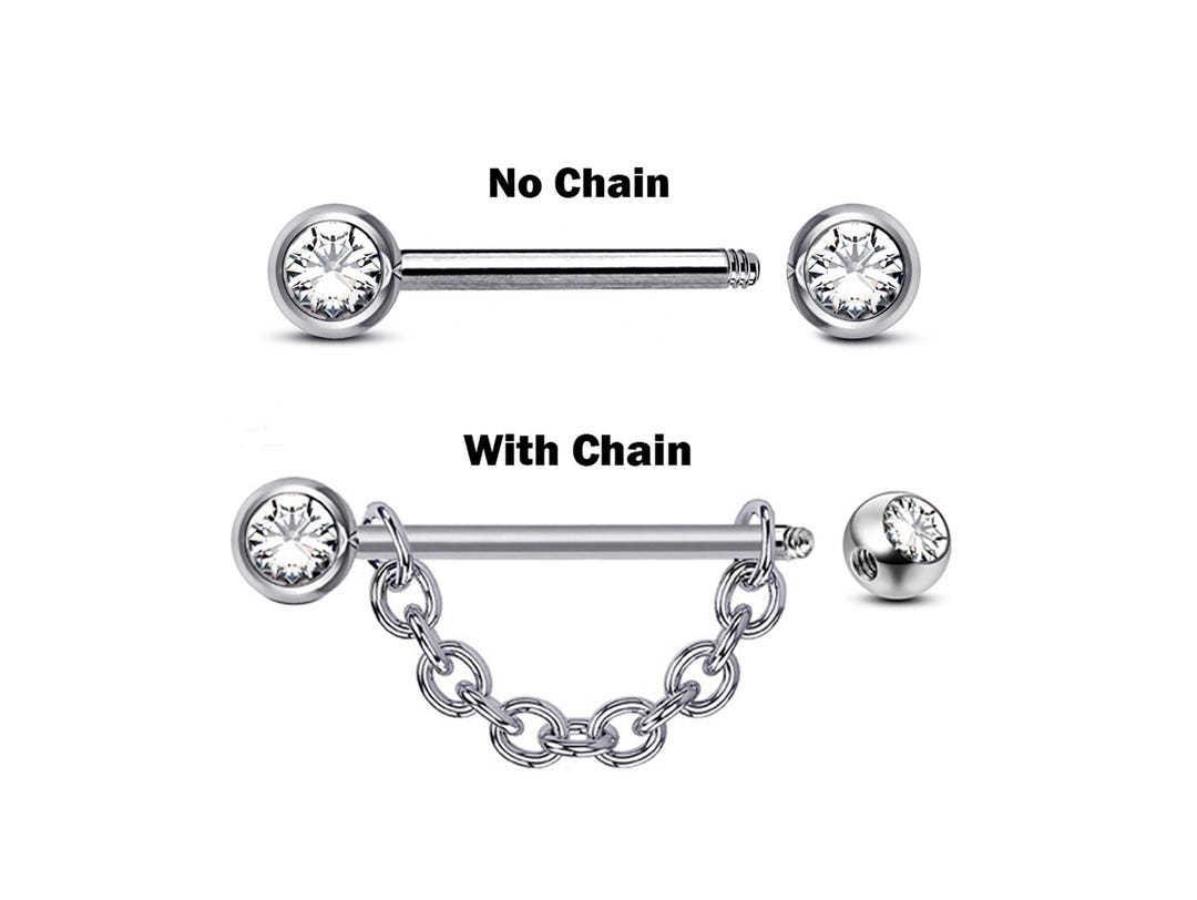Titanium Nipple Jewelry, Nipple Piercing Chain 16g 14g Externally ...